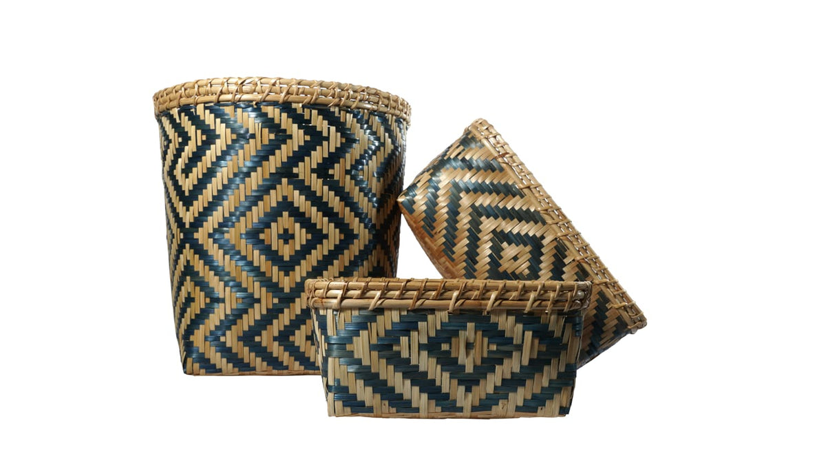 Checkered Cane Fruit Basket (Square) – Mi Casa Collective